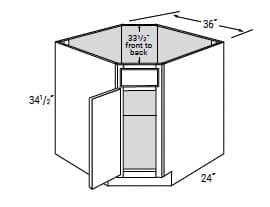 Essex - Base Diagonal Corner Sink 1 Door – Frugal Cabinets Online