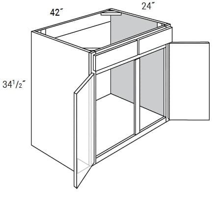 Trenton Slab - Sink Base Cabinet W/2 False Drawers with Center Stile ...