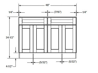 California - Vanity Sink Base W/2 False Drawers and 4 Doors – Frugal ...